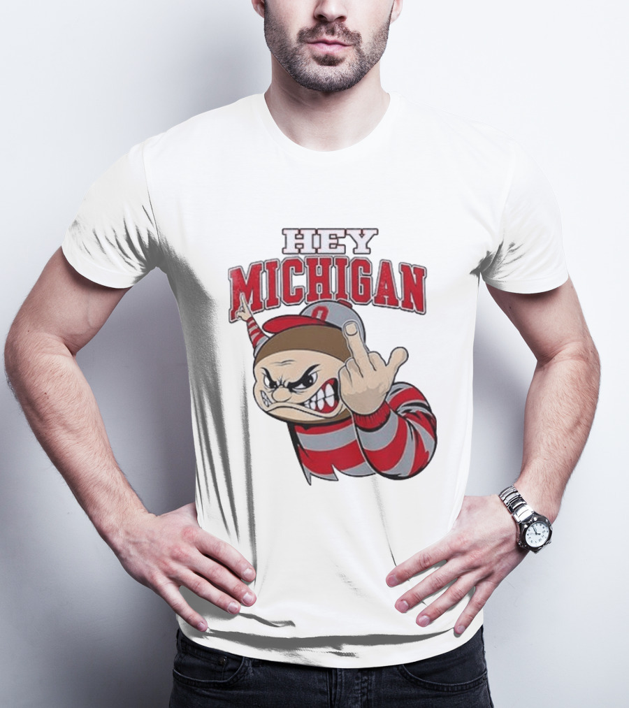 Ohio State Buckeyes Hey Michigan Middle Finger T-Shirt