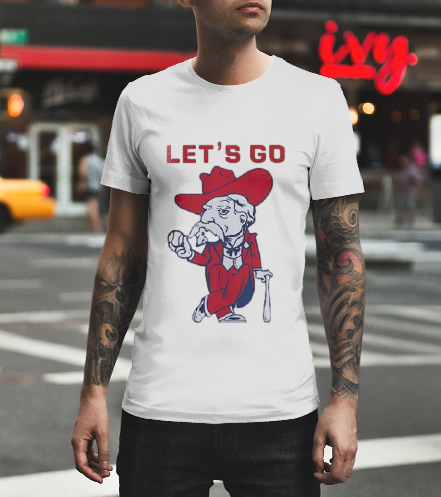 Ole Miss Rebel Mascot Let's Go Baseball T-Shirt