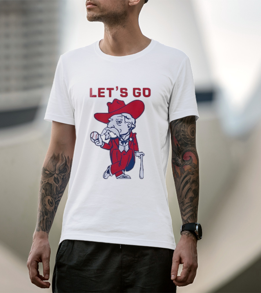 Ole Miss Rebel Mascot Let's Go Baseball T-Shirt