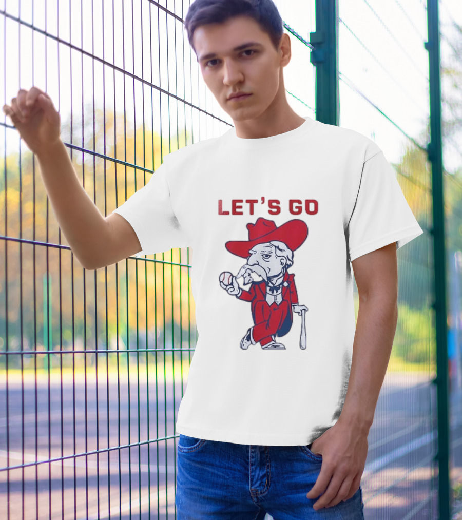 Ole Miss Rebel Mascot Let's Go Baseball T-Shirt