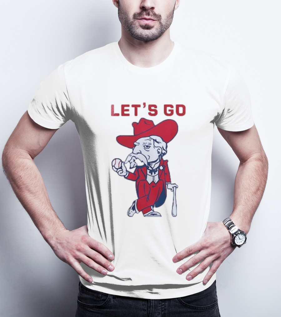 Ole Miss Rebel Mascot Let's Go Baseball T-Shirt