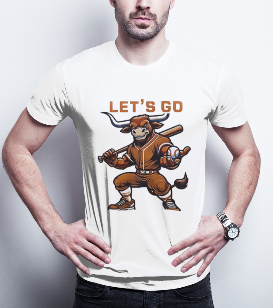 Texas Longhorns Baseball Let's Go Bull T-Shirt