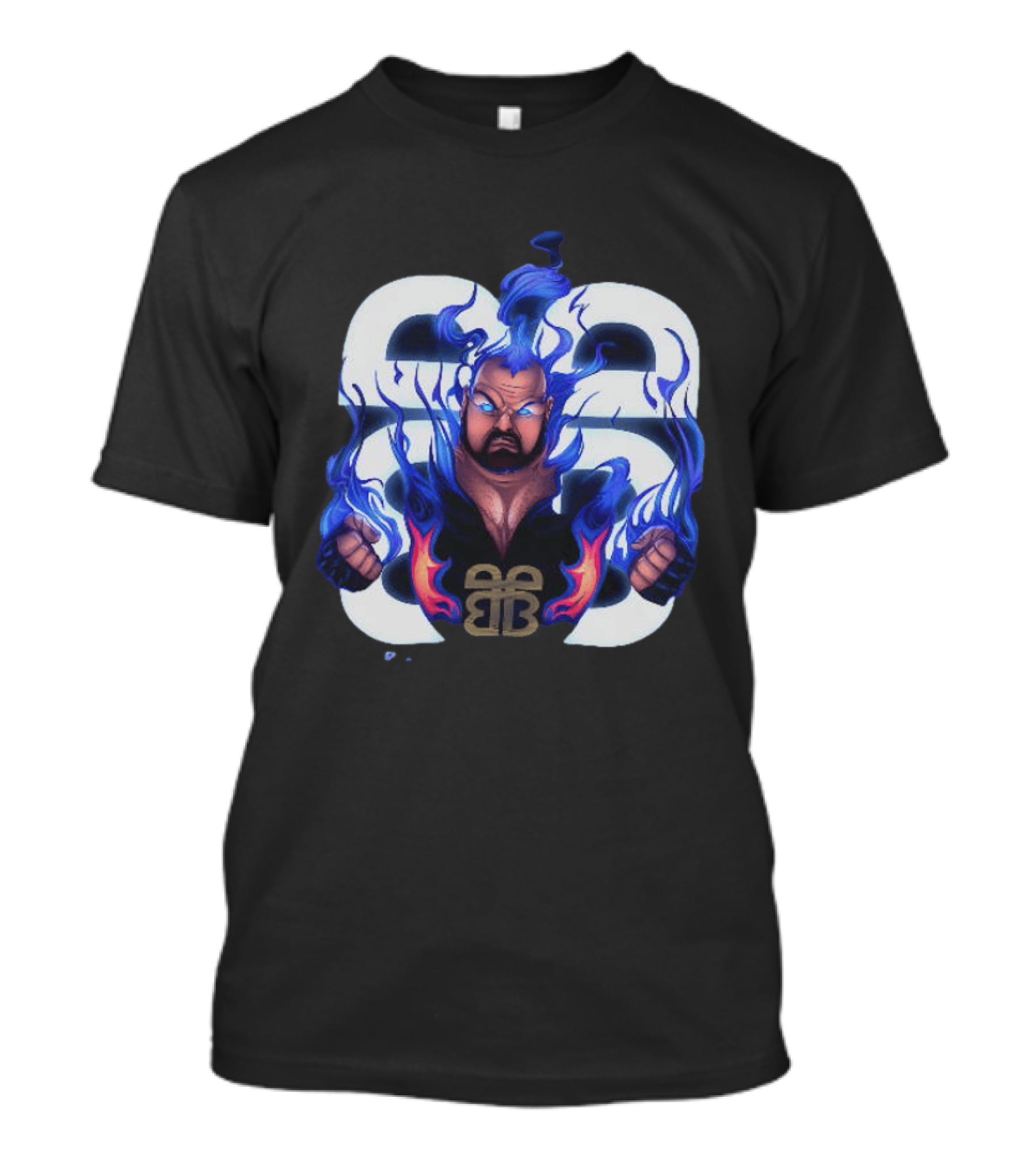 Bam Bam Bigelow WWE Flames New Jersey Devils Pro Wrestling T-Shirt