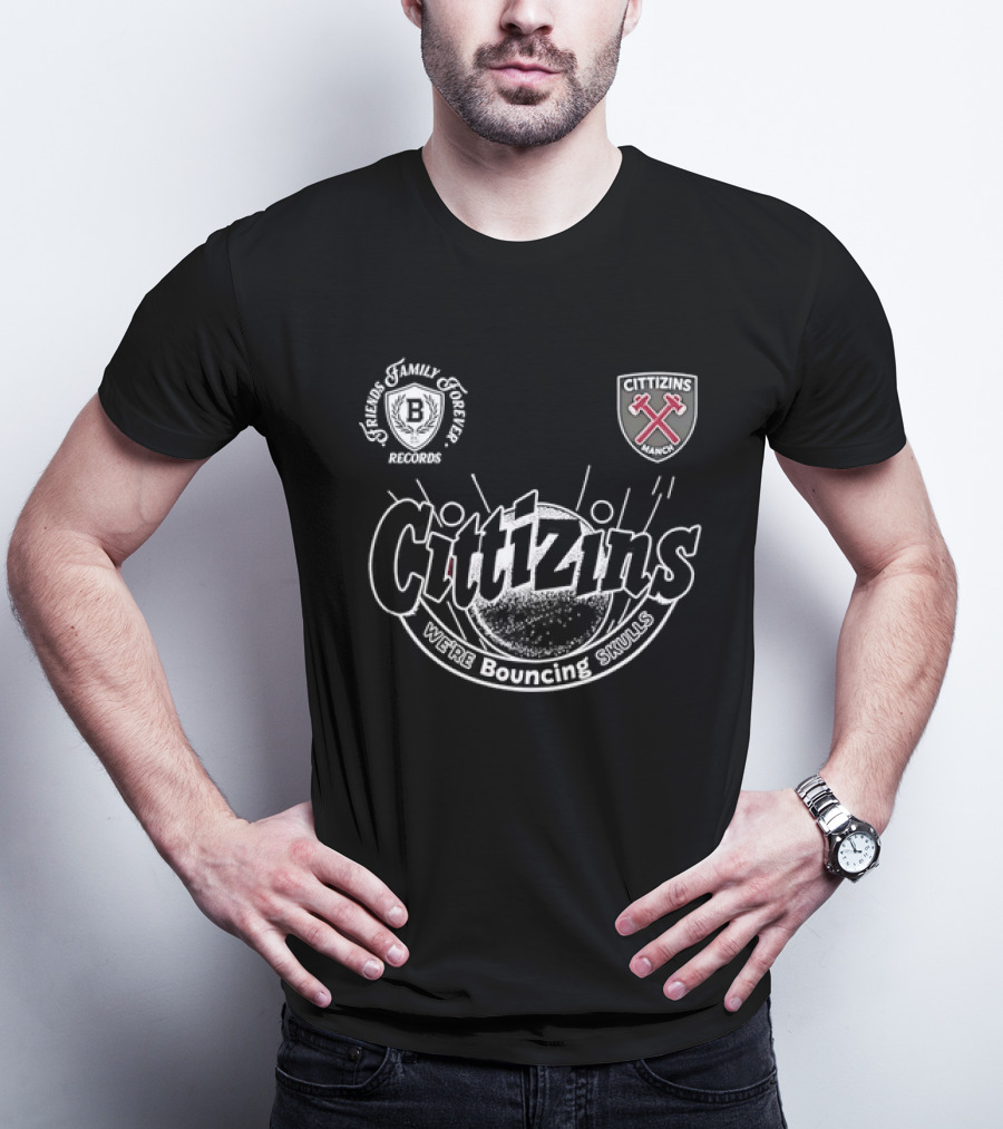 Cittizins We're Bouncing Skulls Friends Family Forever Records Football T-Shirt