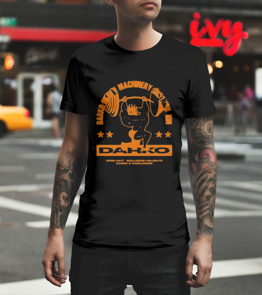 Darko Heavy Machinery Chest Pro Open 24 Hour Darko Worldwide T-Shirt