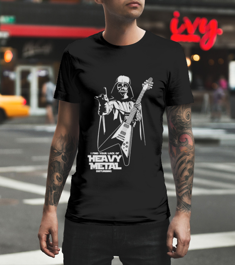 Darth Vader I Find Your Lack Of Heavy Metal Disturbing Guitar Jedi Star Wars T-Shirt