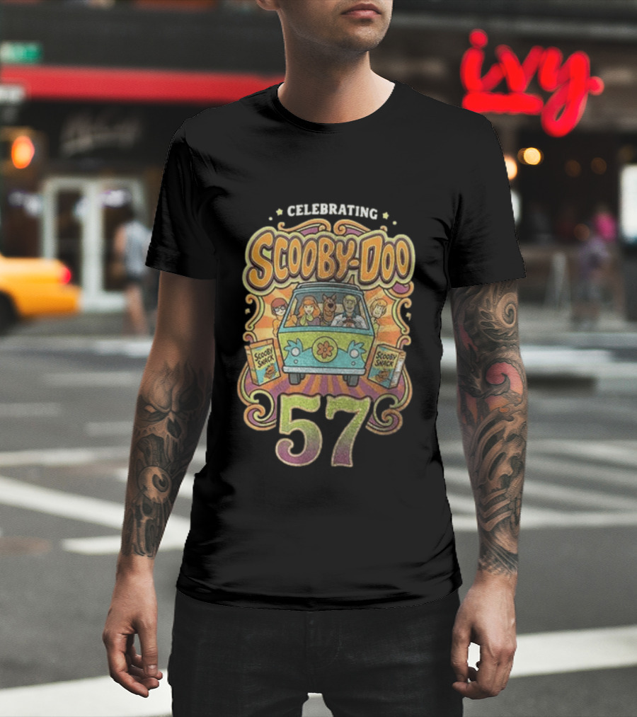 Celebrating 57 Years Scooby Doo And Mystery Machine Adventure T-Shirt
