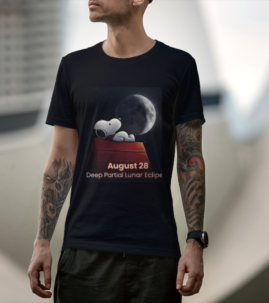 Snoopy August 28 Deep Partial Lunar Eclipse 2026 T-Shirt