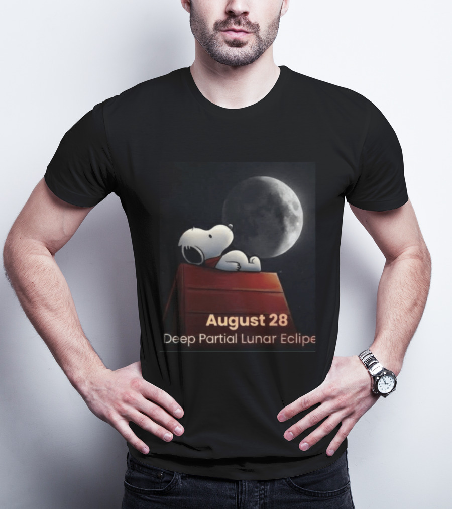 Snoopy August 28 Deep Partial Lunar Eclipse 2026 T-Shirt