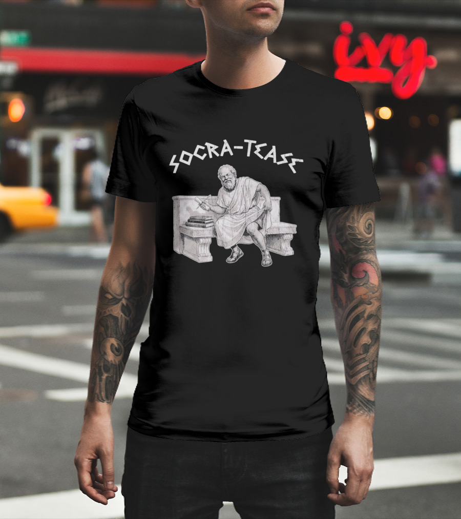 Socra Tease Socrates Philosopher Pun Philosophy Classic Bench T-Shirt