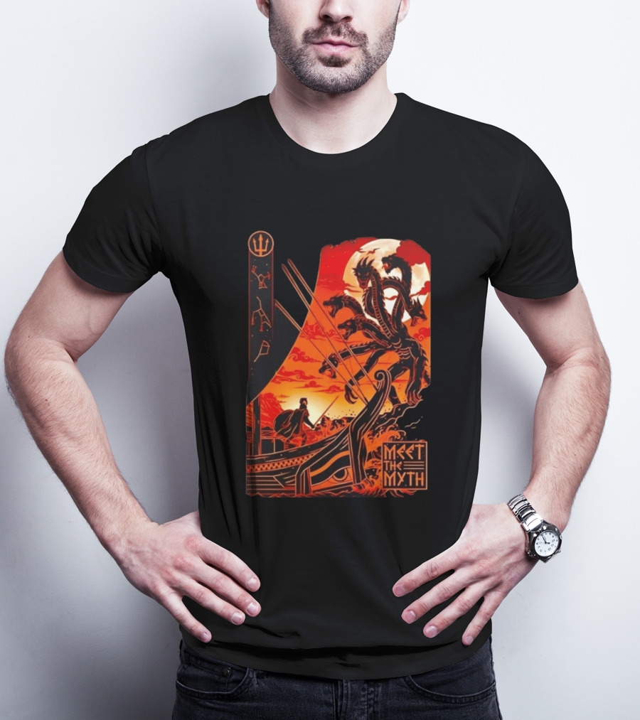 Meet The Myth Hydra Greek Mythology Hercules Dramatic Battle Scene T-Shirt