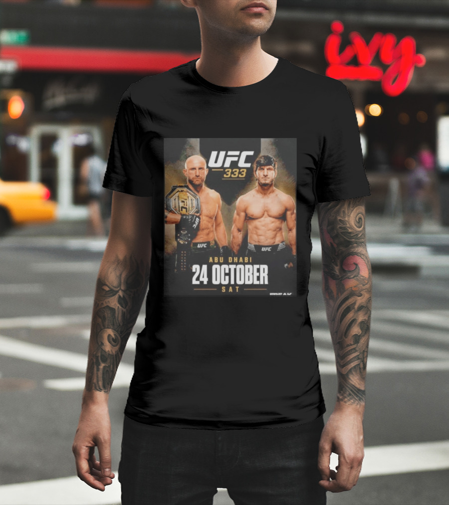 UFC 333 Alexander Volkanovski Vs Movsar Evloev 24 October Abu Dhabi Event T-Shirt