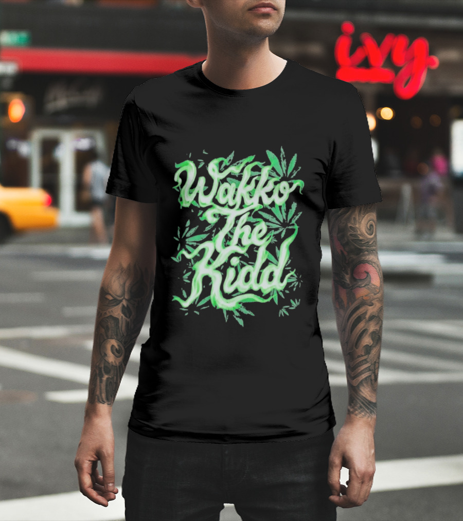 Wakko The Kidd Green Cannabis Leaf Marijuana T-Shirt