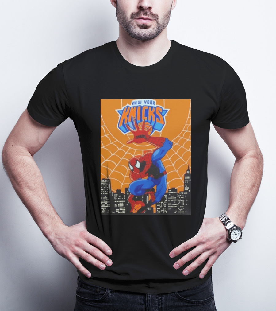 New York Knicks Spider Man Basketball T-Shirt