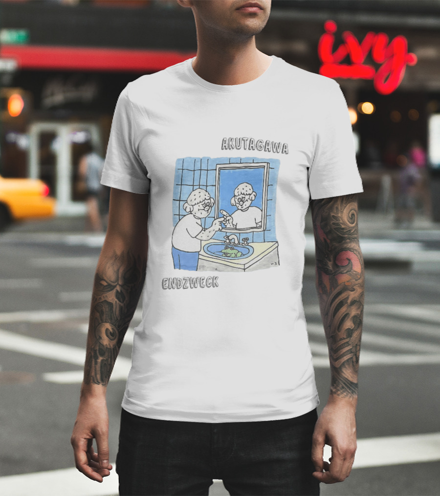 Akutagawa Endzweck Cartoon Mirror Reflection With Frog T-Shirt