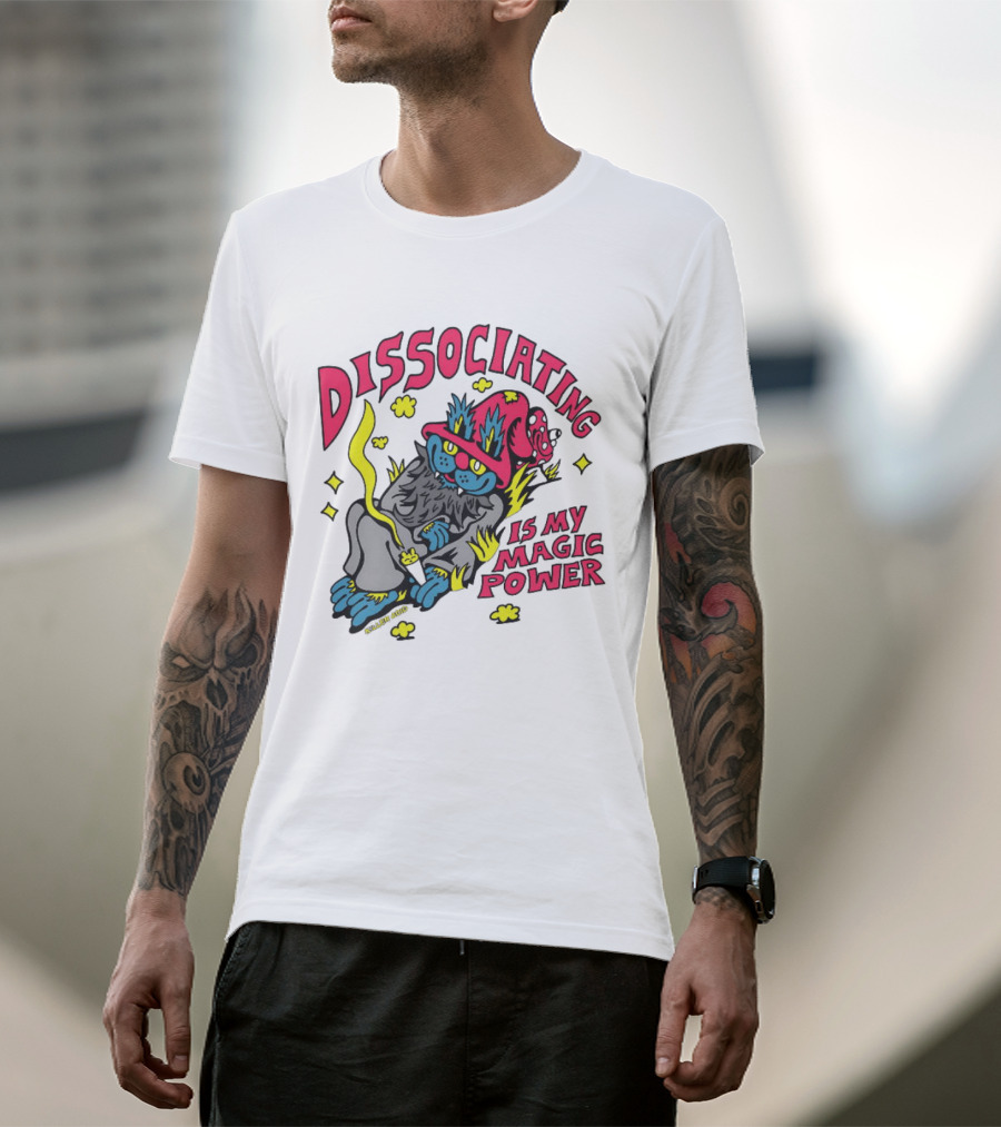 Dissociating Is My Magic Power Killer Acid Wizard Cat T-Shirt