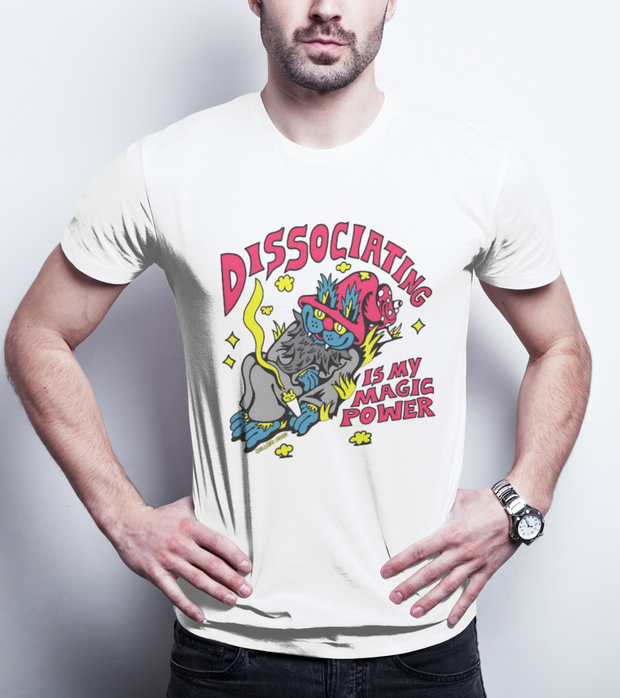 Dissociating Is My Magic Power Killer Acid Wizard Cat T-Shirt