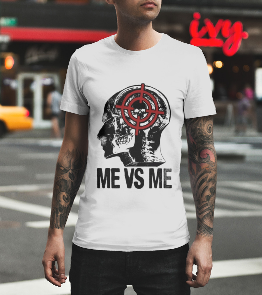 Get A Real Job Kid Store Me Vs Me White Target Head T-Shirt