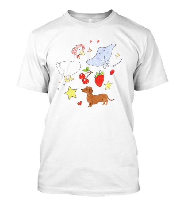 Goose Stingray Strawberry Cherry Dachshund Stars Nature T-Shirt