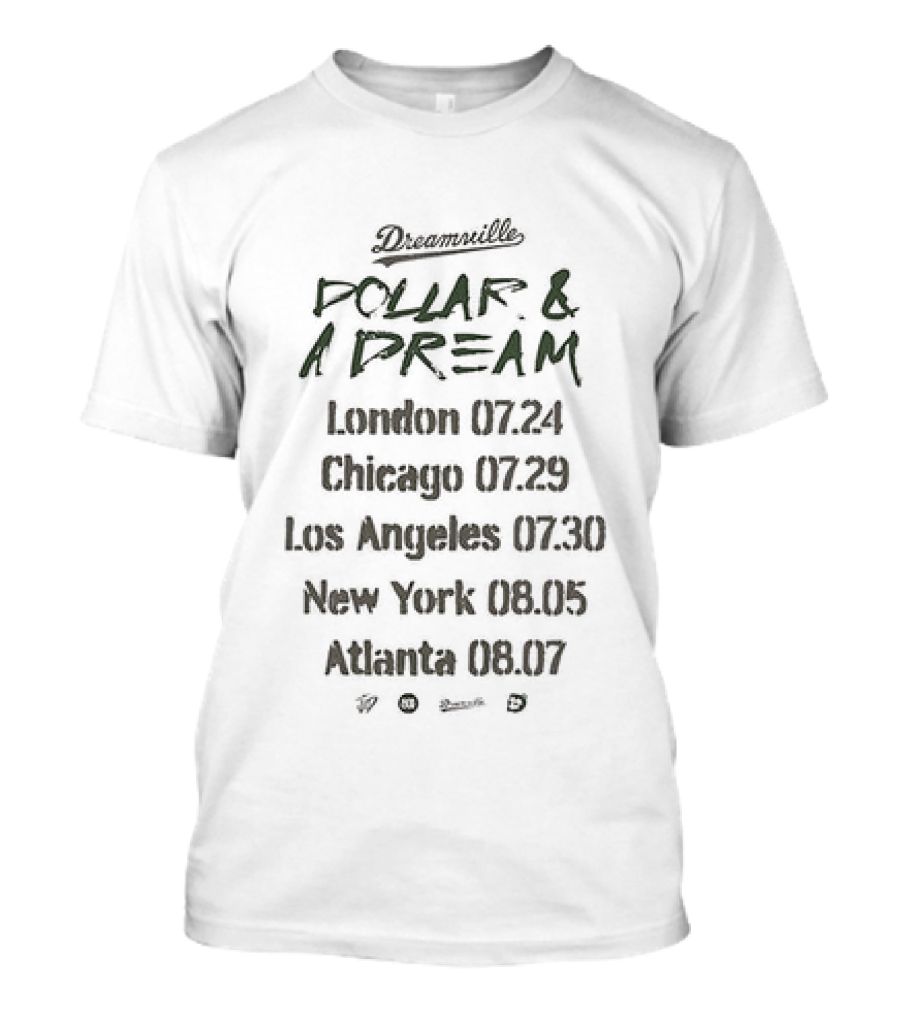 Dreamville Dollar And A Dream Tour Dates London Chicago Los Angeles New York Atlanta T-Shirt