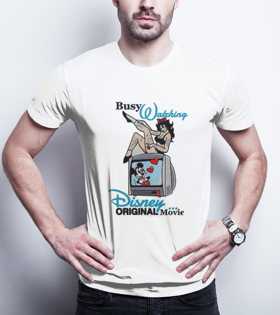 Busy Ing Disney Original Movie Retro Style With Mickey TV And Pin Up T-Shirt