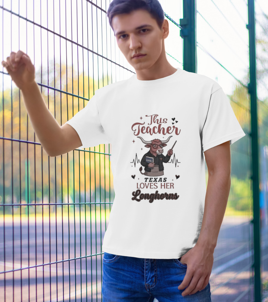 Texas Longhorns This Teacher Love Football T-Shirt