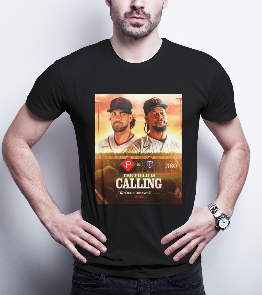 Philadelphia Vs Minnesota MLB Field Of Dreams Bryce Harper Byron Buxton Netflix 380 T-Shirt