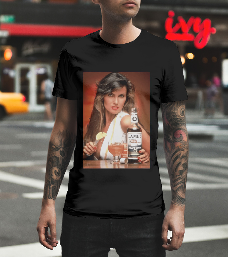 Lamb's Navy Rum Caroline Munro Orange Juice Cocktail Advertising T-Shirt