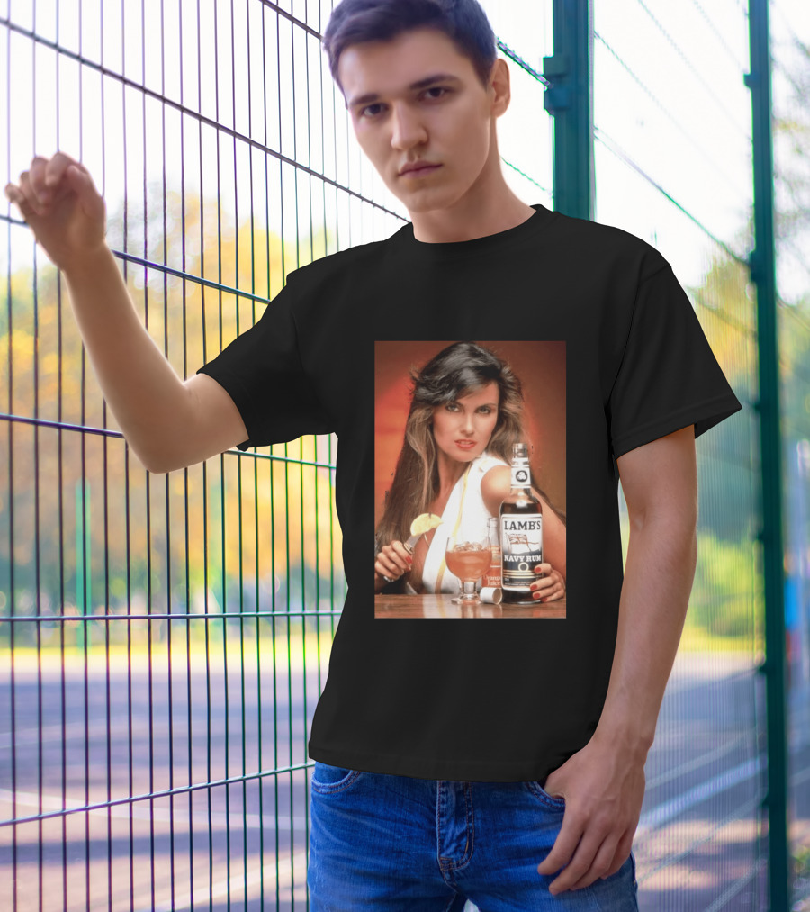 Lamb's Navy Rum Caroline Munro Orange Juice Cocktail Advertising T-Shirt
