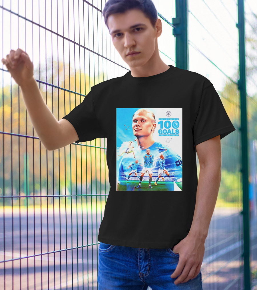 Erling Haaland 100 Goals Premier League 2022 2023 Present T-Shirt