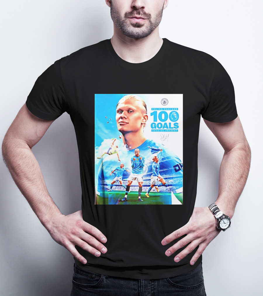 Erling Haaland 100 Goals Premier League 2022 2023 Present T-Shirt