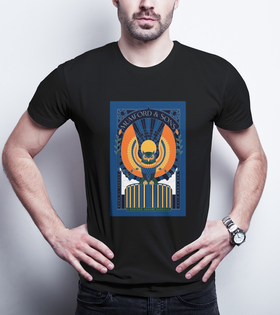 Mumford & Sons New York City August 12 2026 Madison Square Garden Owl T-Shirt