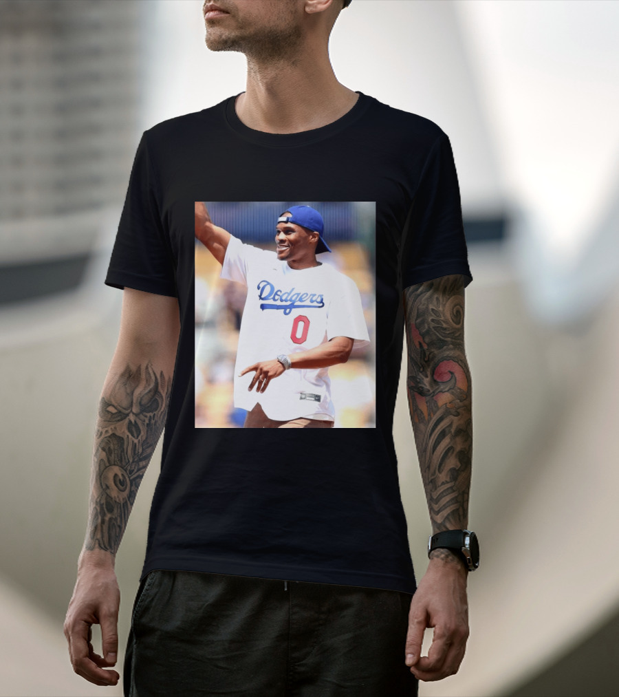 Russell Westbrook Dodgers 0 Jersey Celebration T-Shirt