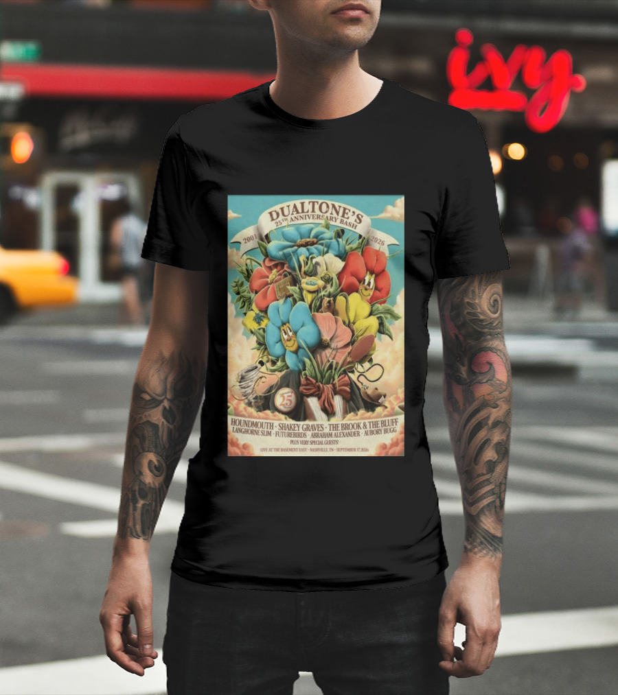 Dualtone's 25th Anniversary Bash September 17, 2026 Nashville Featuring Shakey Graves And The Brook & The Bluff T-Shirt