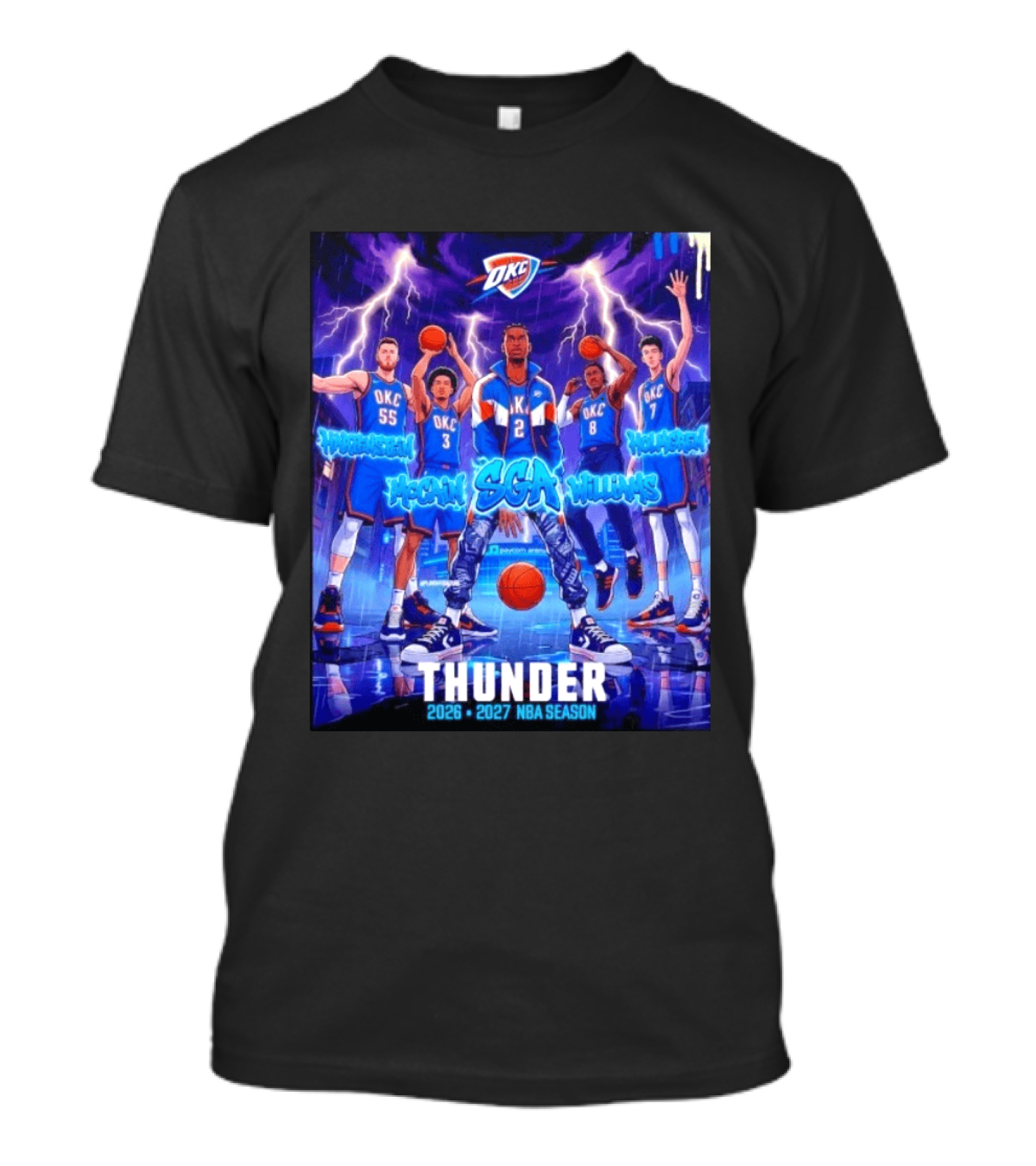 OKC Thunder 2026 2027 NBA Season SGA Hartenstein McCain Williams Holmgren T-Shirt