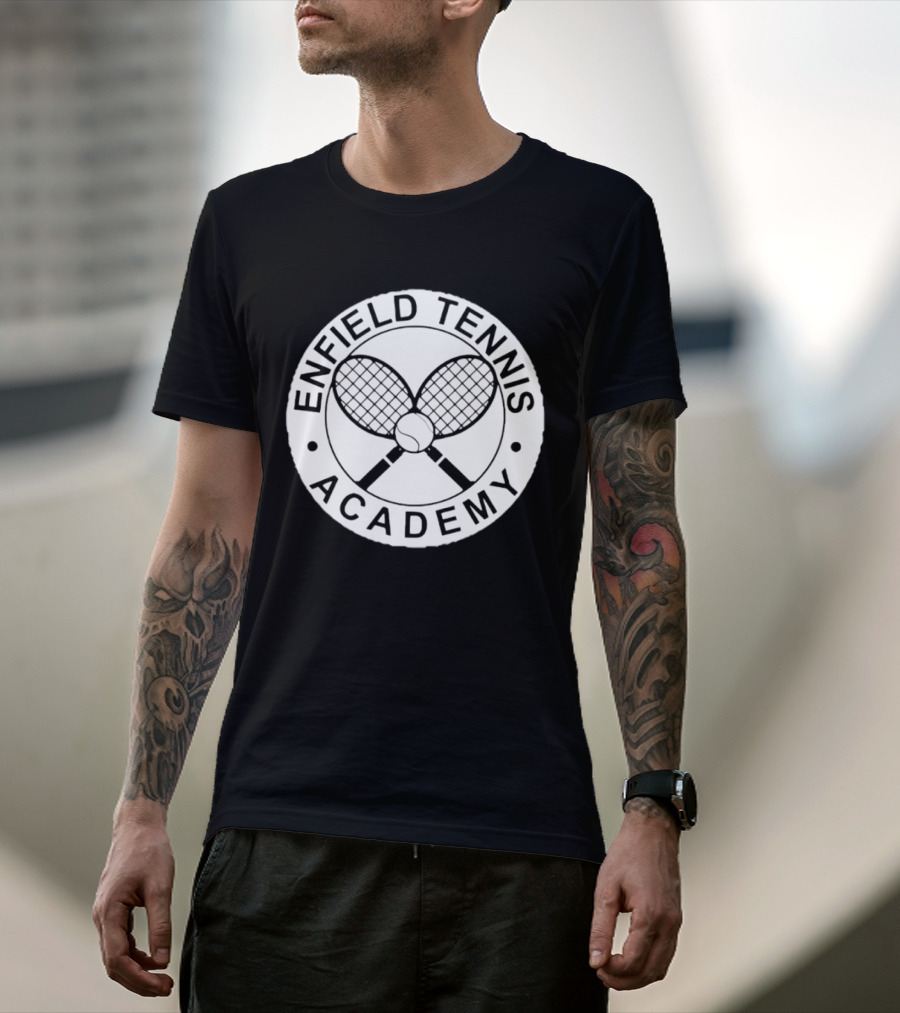 Enfield Tennis Academy Sports Club Circle Badge With Crossed Racquets T-Shirt
