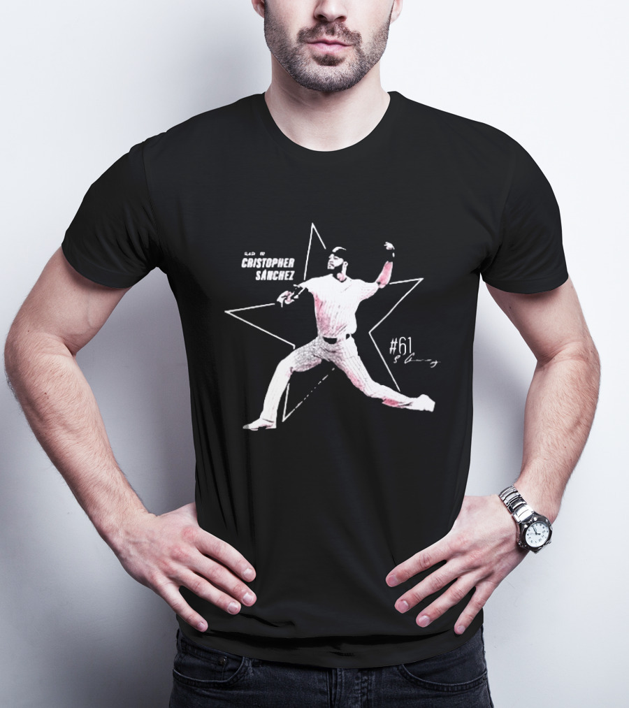 Philadelphia Phillies Cristopher Sánchez Pitching Star #61 T-Shirt