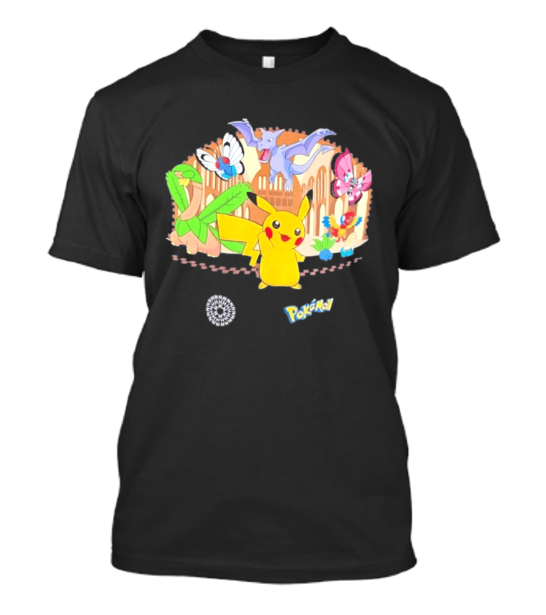 Pokecology Pikachu Aerodactyl Butterfree Vivillon Lileep Natural History Museum Collaboration T-Shirt