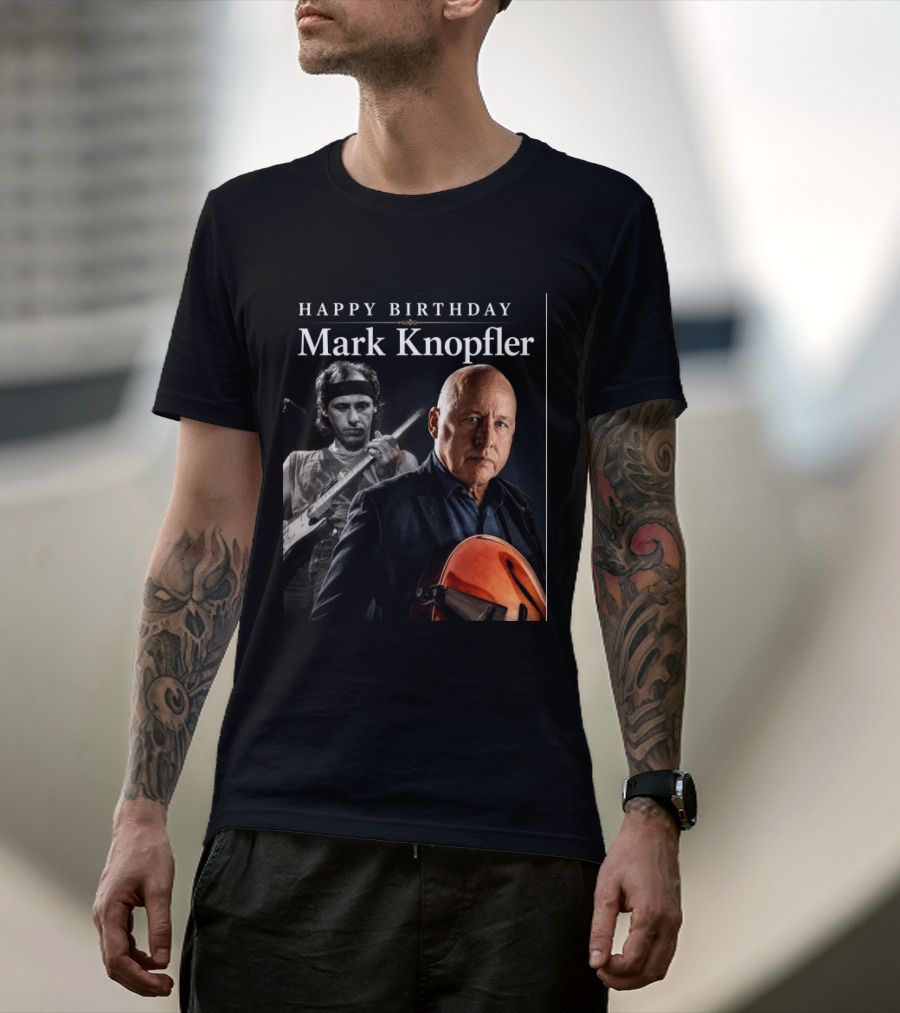 Mark Knopfler Birthday Celebration With Iconic Guitar T-Shirt