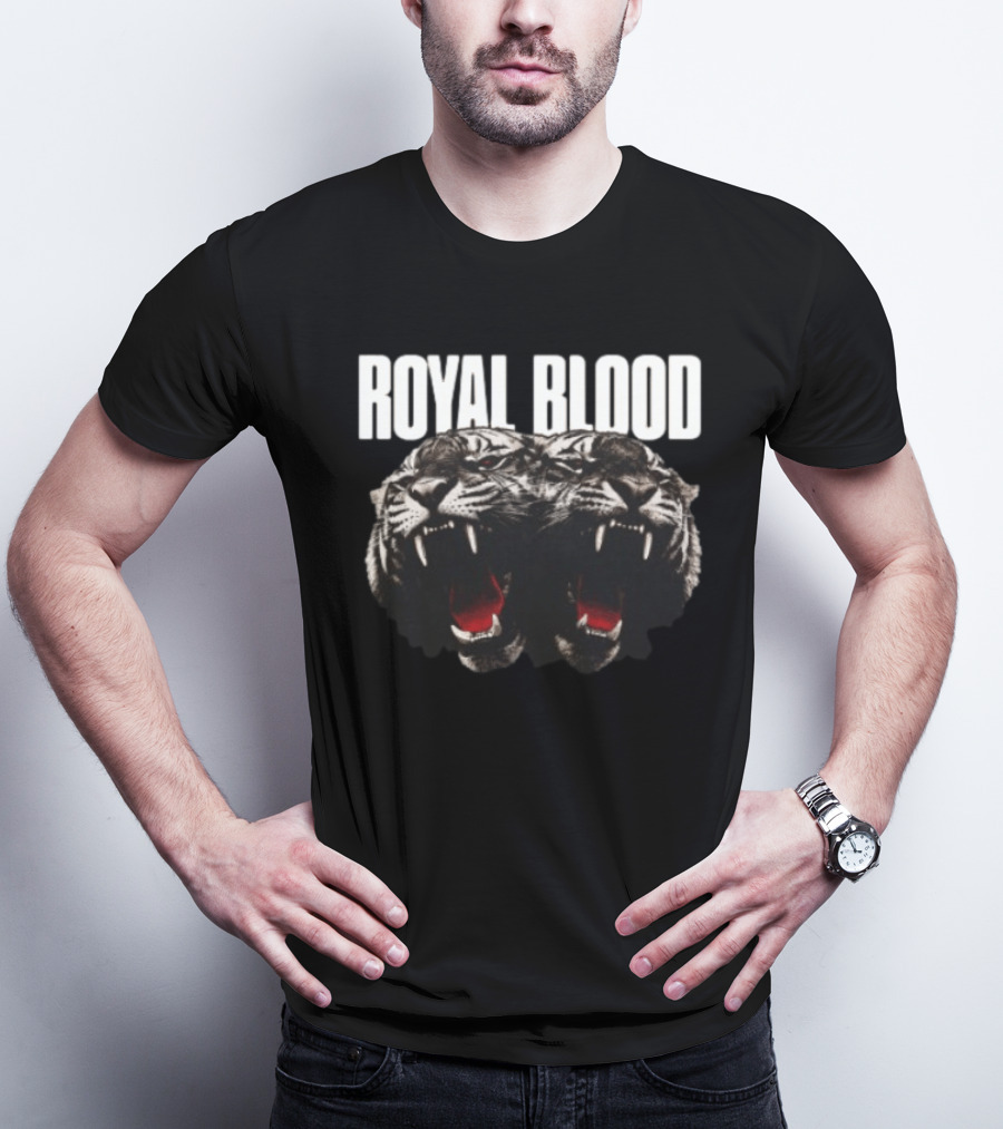 Royal Blood Dead Company Coloured Tiger Faded Black T-Shirt