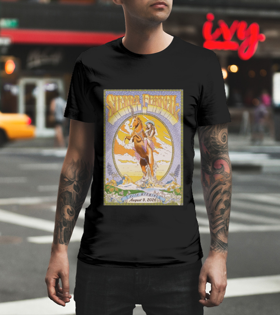 Sierra Ferrell August 9 2026 Alta Wyoming Grand Targhee Bluegrass Festival Tour Horse And Woman T-Shirt