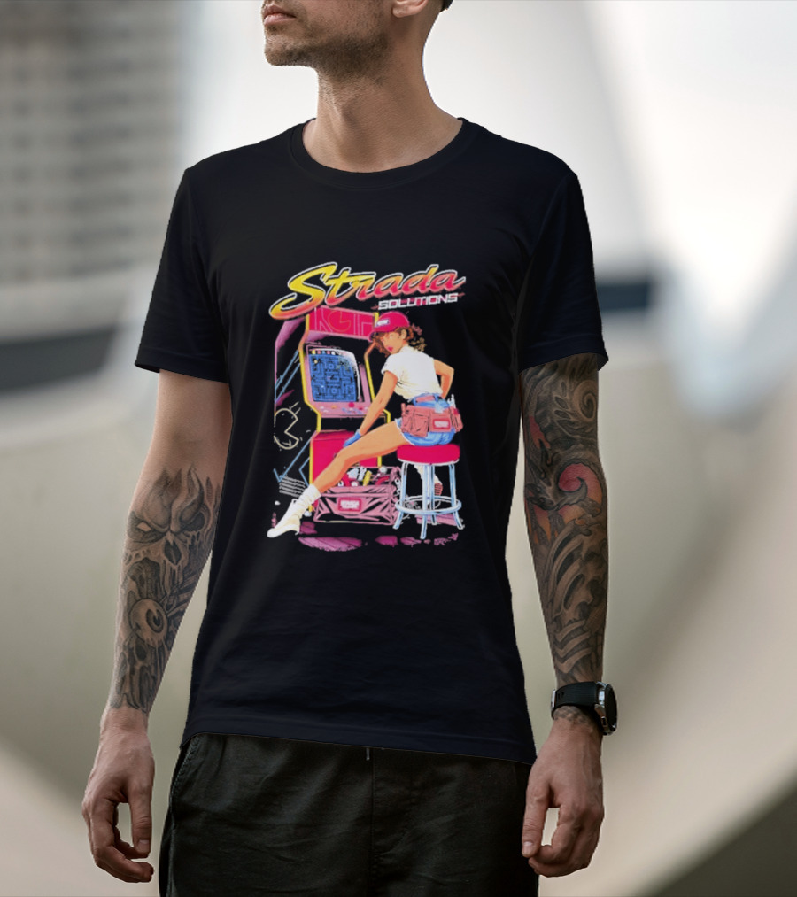 Strada Solutions Arcade Mechanic Retro Gaming T-Shirt