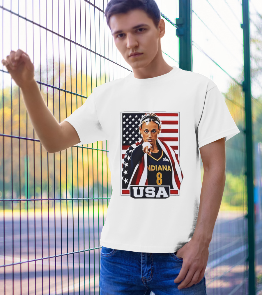 Lexie Hull Indiana Fever 8 USA WNBA Basketball Flag T-Shirt