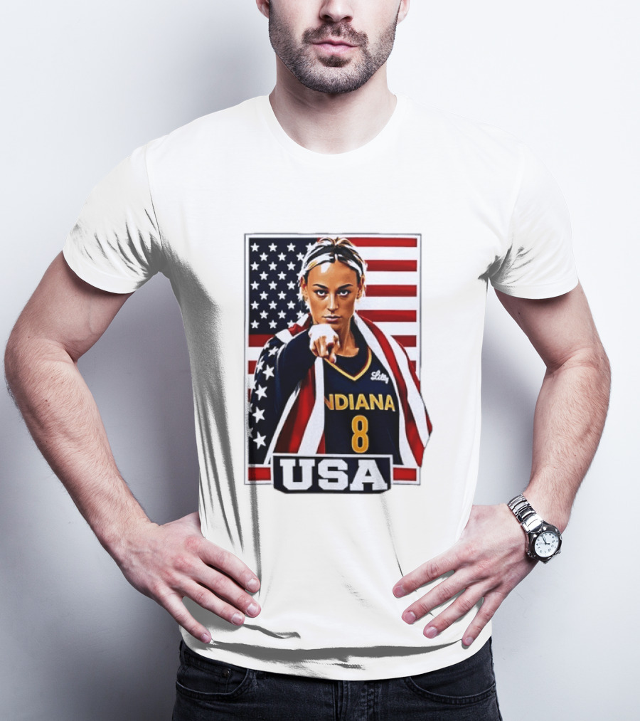 Lexie Hull Indiana Fever 8 USA WNBA Basketball Flag T-Shirt