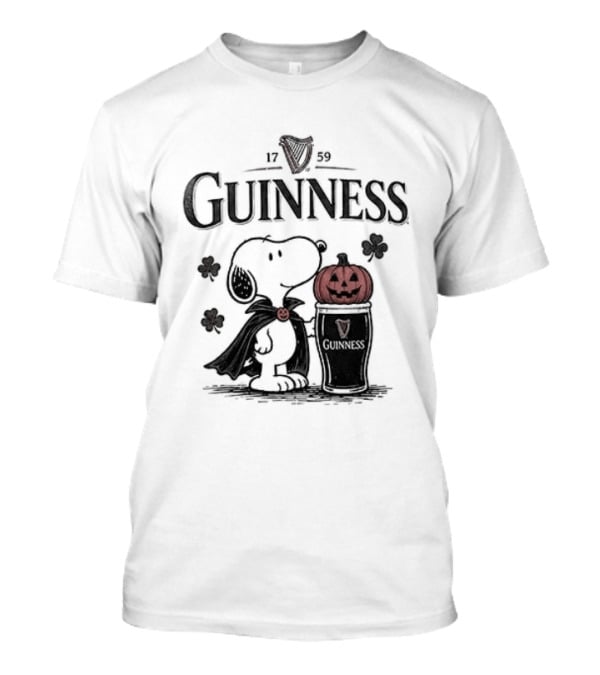 Guinness Snoopy Halloween Vampire Dark Brew Pumpkin T-Shirt
