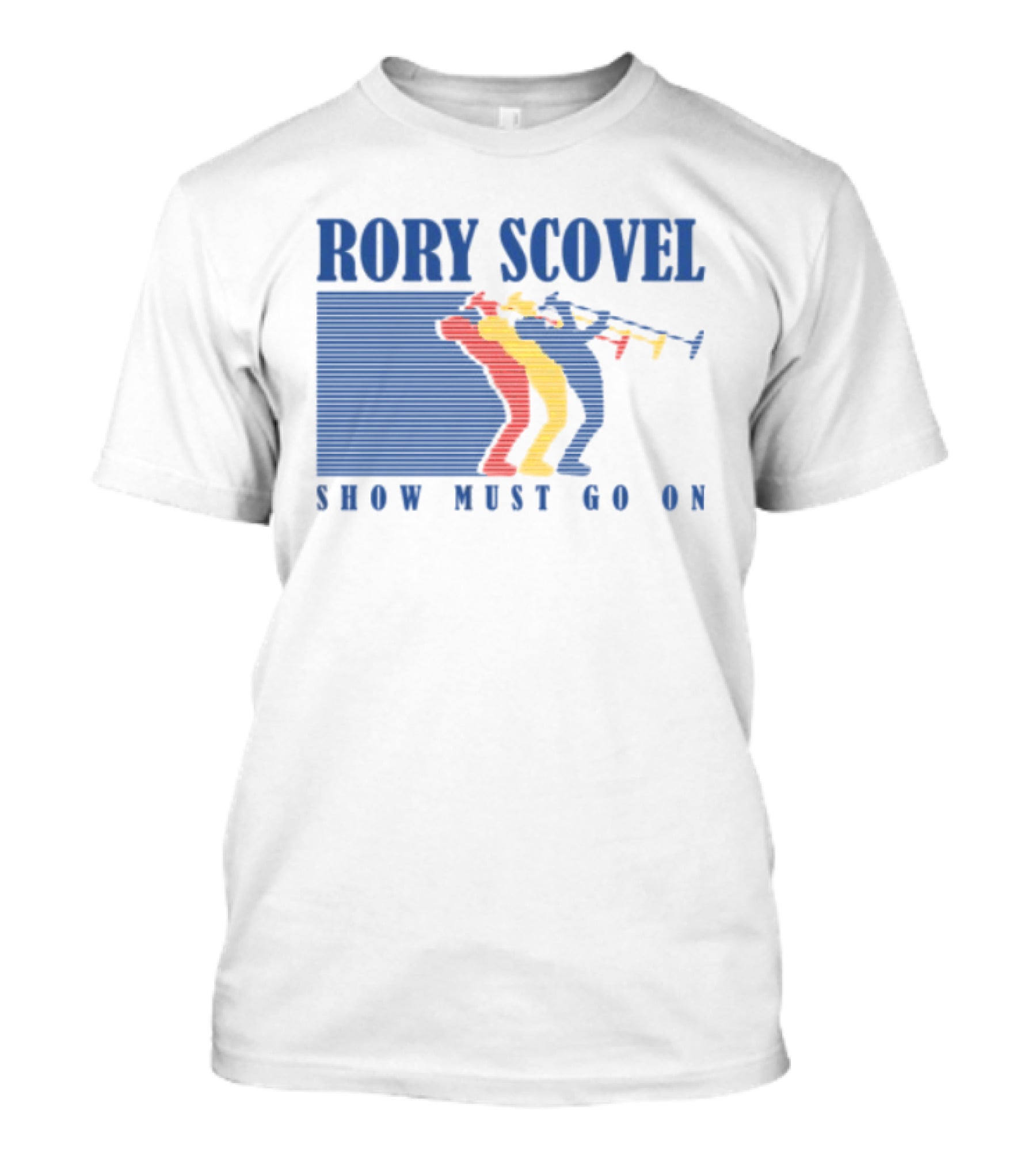 Rory Scovel Show Must Go On Colorful Trumpet Players T-Shirt