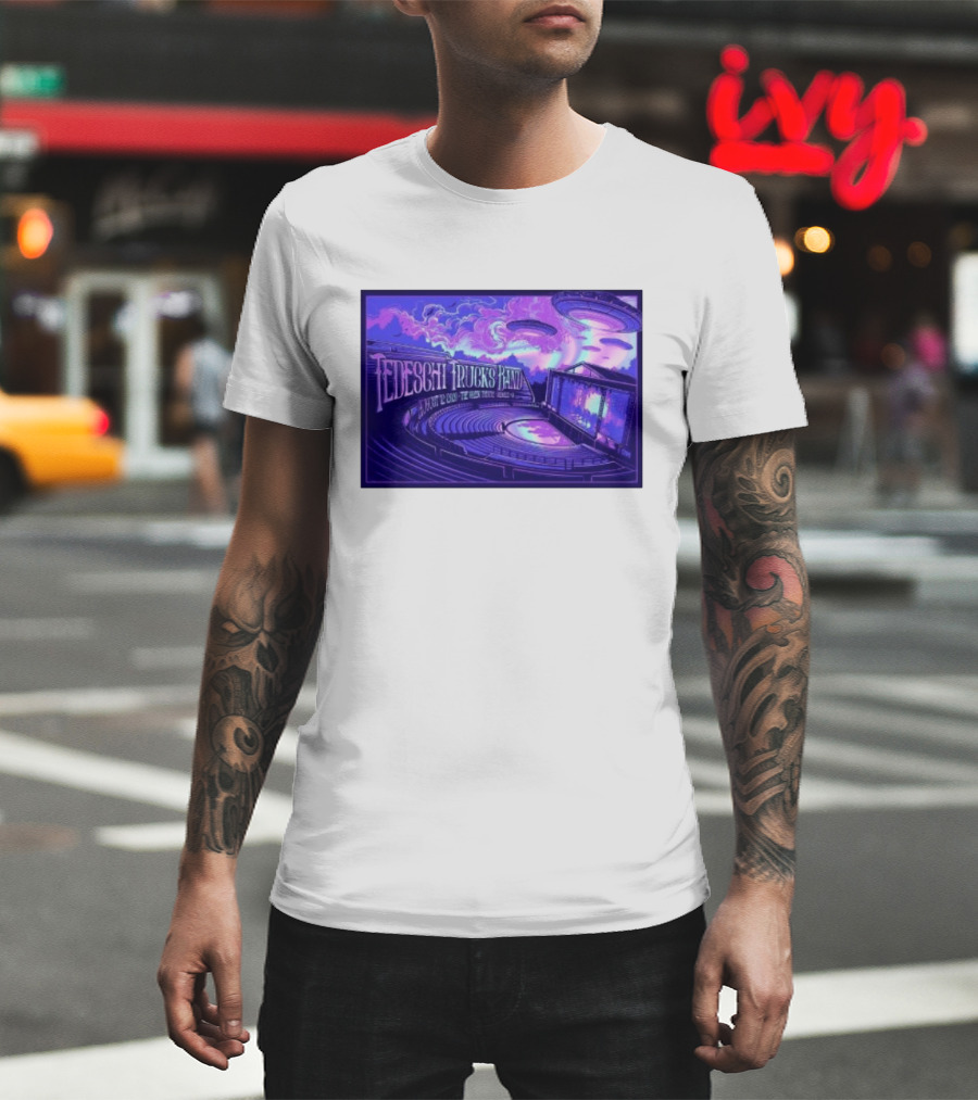 Tedeschi Trucks Band Greek Theatre Berkeley August 12 2026 Concert With UFOs And Neon Lights T-Shirt