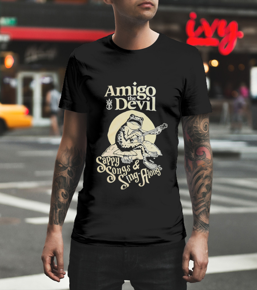 Amigo The Devil Sappy Songs And Sing Alongs Frog Playing Banjo T-Shirt