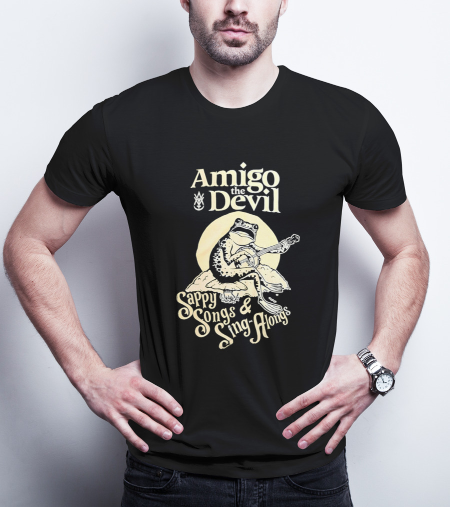 Amigo The Devil Sappy Songs And Sing Alongs Frog Playing Banjo T-Shirt