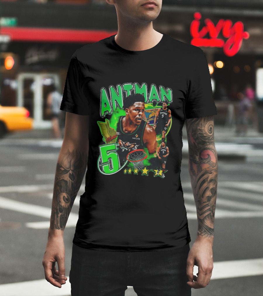 ANITMAN 5 Anthony Edwards Minnesota Timberwolves Welcome To Minnesota T-Shirt